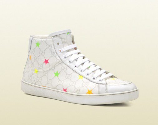 Neon Leather & Gucci GG Supreme Stars Canvas High-Top Sneakers ...