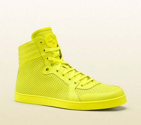 Neon Leather & Gucci GG Supreme Stars Canvas High-Top Sneakers ...