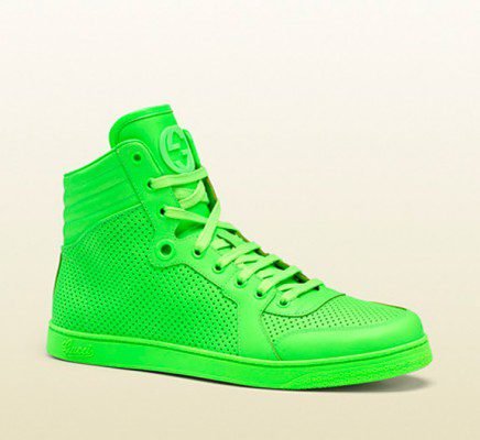 Neon Leather & Gucci GG Supreme Stars Canvas High-Top Sneakers ...