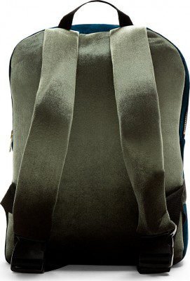 Denis Gagnon Green & Blue Velour Backpack | Mankind Unplugged